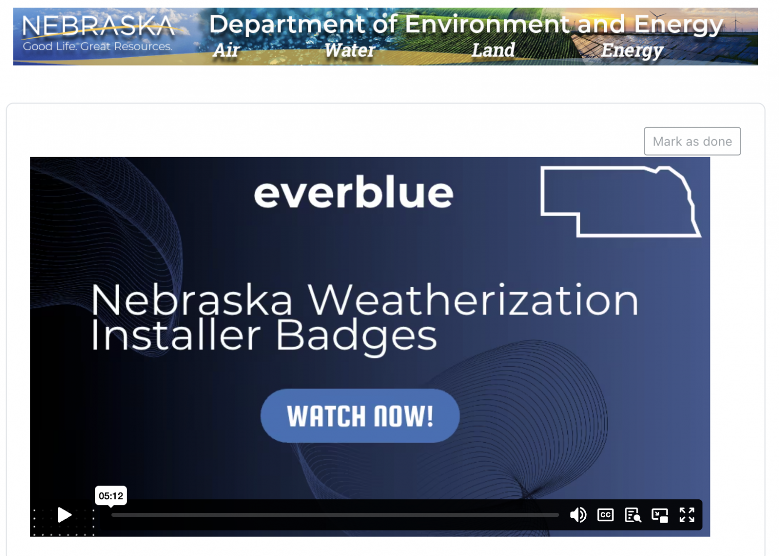 Nebraska DEE and Everblue Launch Weatherization Installer Badges