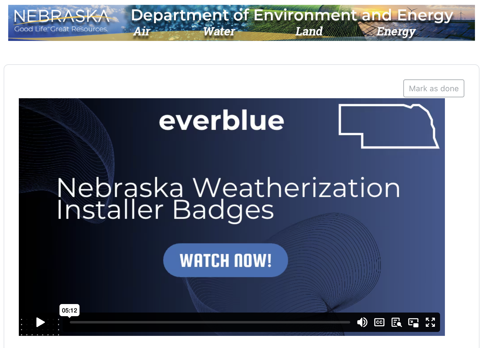 Nebraska DEE and Everblue Launch Weatherization Installer Badges